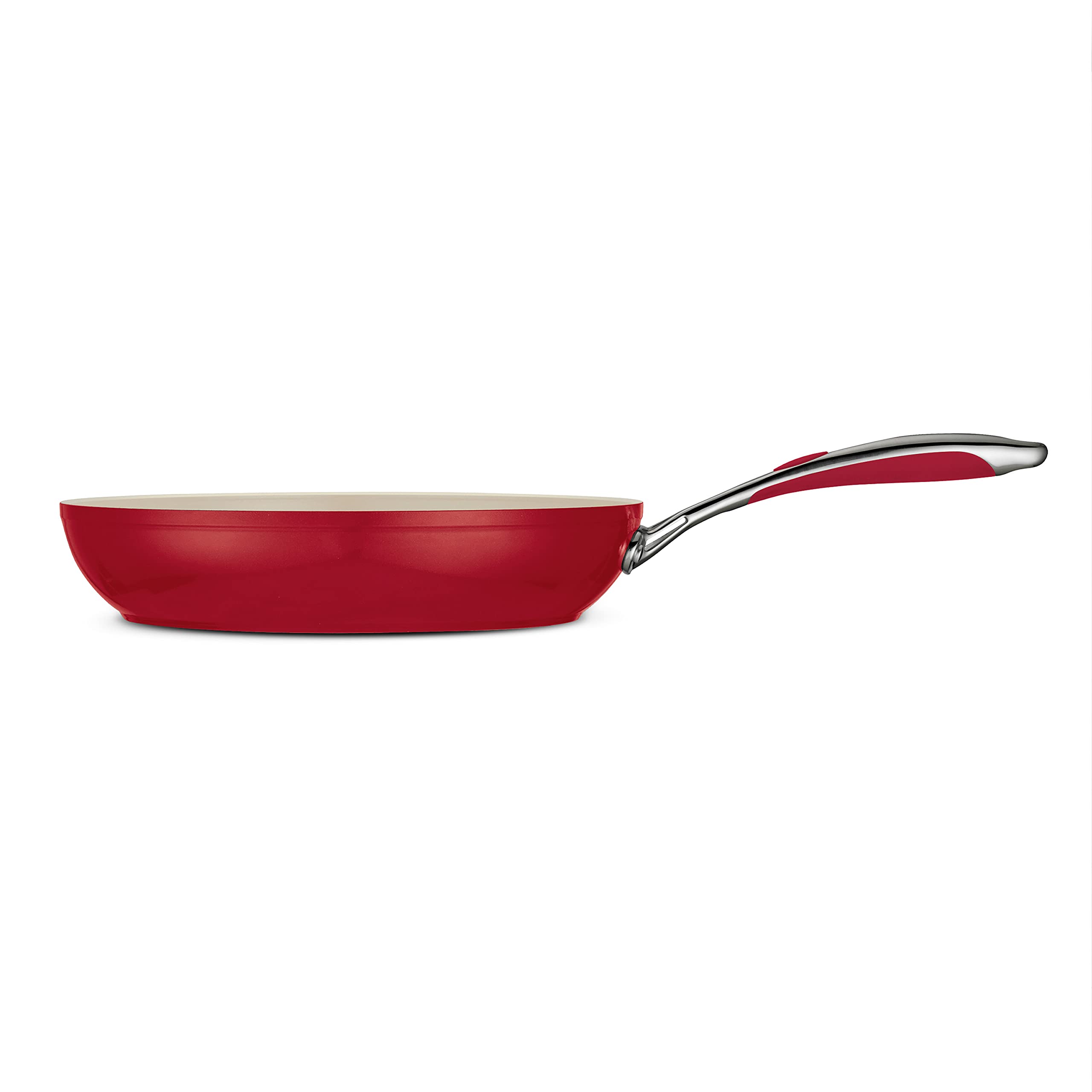 Tramontina Fry Pan Gourmet Ceramica Deluxe Aluminum 12-inch Metallic Red, 80110/058DS