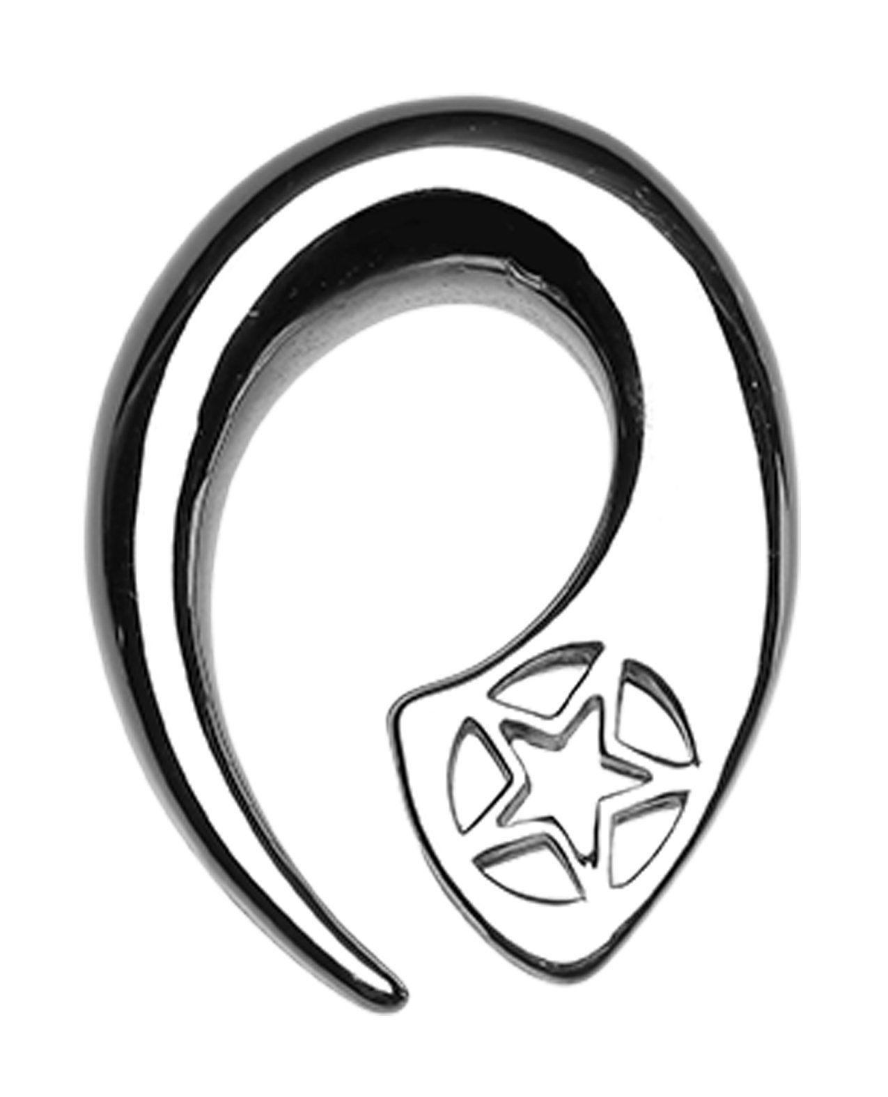 Star Fin 316L Surgical Steel Ear Gauge Hanging Taper - 14 GA (1.6mm) - Sold as a Pair