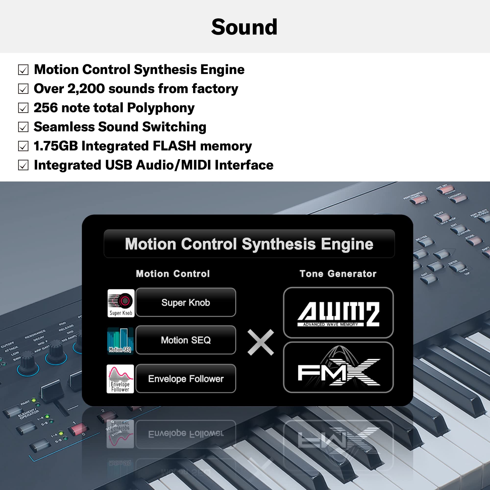 Yamaha MODX8+ 88-Key Synthesizer Workstation + Yamaha FC4A Assignable Piano Sustain Foot Pedal