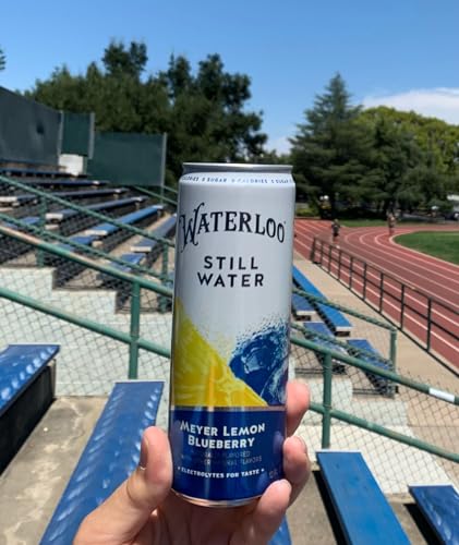 Waterloo Still Water, Meyer Lemon Blueberry | Naturally Flavored Purified Water | 12 Fl Oz Cans (Pack of 12) | Zero Calories | Zero Sugar or Artificial Sweeteners | Zero Sodium
