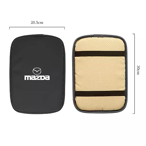 TBMAKE Car Armrest Pad for Mazda 2 3 5 6 Cx7 Cx5 Cx9 Cx-5 Cx3 MX-5 CX30, Leather Car Armrest Pad Memory Foam Car Cushion Mat,Green