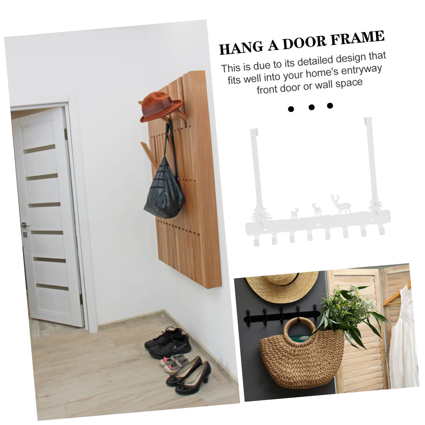 ULTECHNOVO 3pcs Nail Free Door Hook Over The Door Hanger Over Door Hook Door Hooks Door Hanger Hook Clothing Racks for Home hat Hanger Multi-Function Clothes Hook hat Hook White Iron Towel