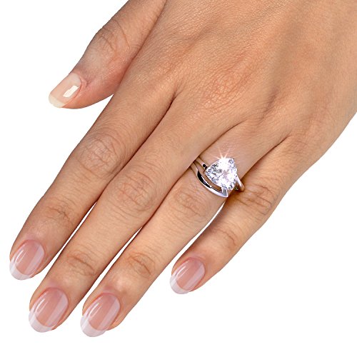 Vir Jewels 2 cttw Green Amethyst Ring .925 Sterling Silver with Rhodium Trillion Cut 10 MM Size 6
