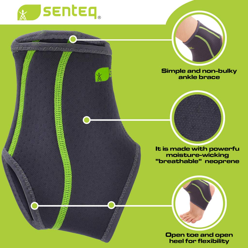 SENTEQ Ankle Brace for Men & Women- Compression Support for Sprained Ankles and Plantar Fasciitis, Elastic Neoprene Slim Sleeve for Jogging and Running, Ankle Stabilizer and Support for Walkers (3XL)