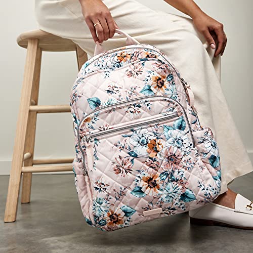 Vera Bradley Women's Performance Twill Campus Backpack, Peach Blossom Bouquet, One Size