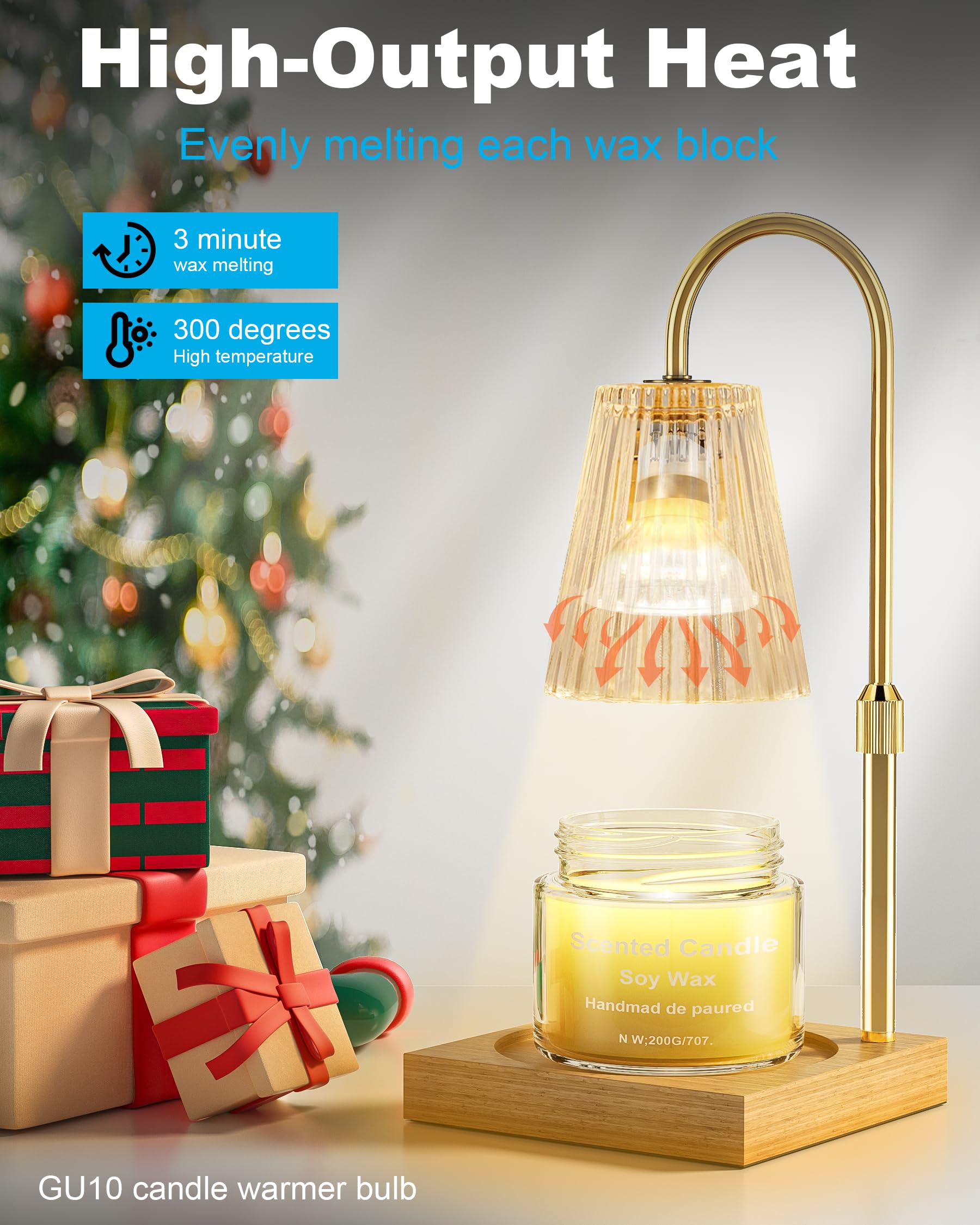 SerBion GU10 Halogen Light Bulbs, GU10+C Candle Warmer Lamp with Dimmable, MR16 120V 25W with GU10 Base for Track Light Bulbs and Range Hood Light Bulbs, Warm White, 3000+Hours Long-Lastin Pack of 6