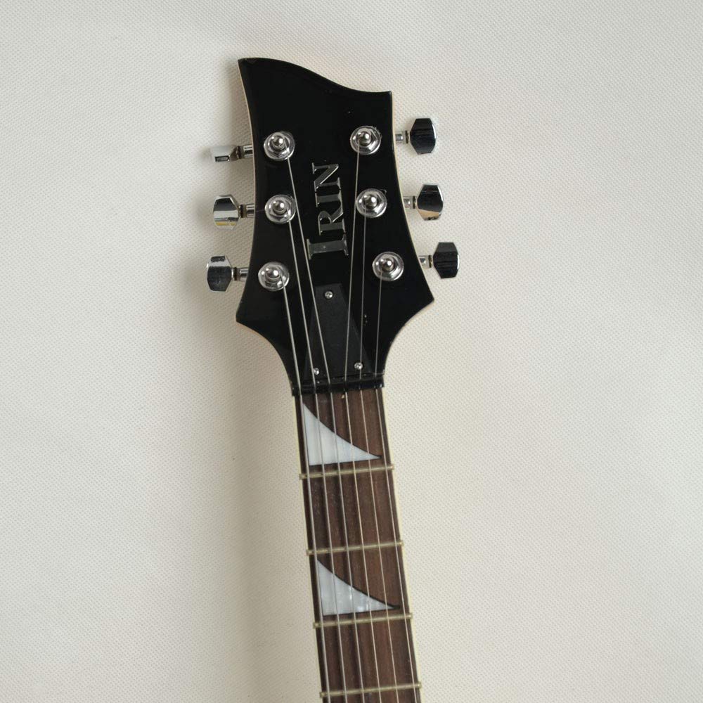 Waful Novice Flame Shaped Electric Guitar HSH Pickup Bag Strap Paddle Rocker Cable Wrench Tool Yellow