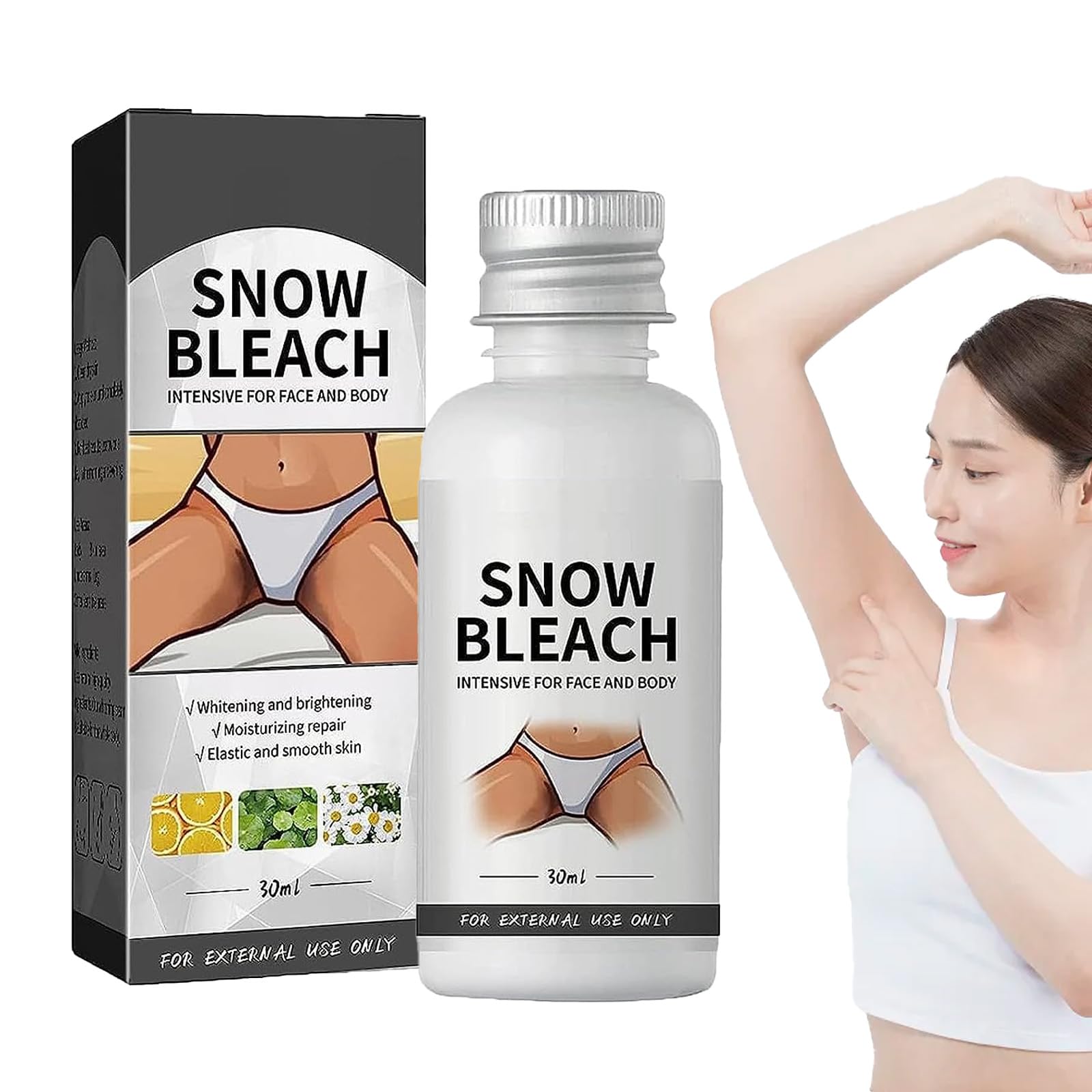 Snow Bleach Cream,Snow Bleach Cream Private Part , Neck, Armpit, Knees, Elbows, Dark Skin Lightening Cream, (1PC)