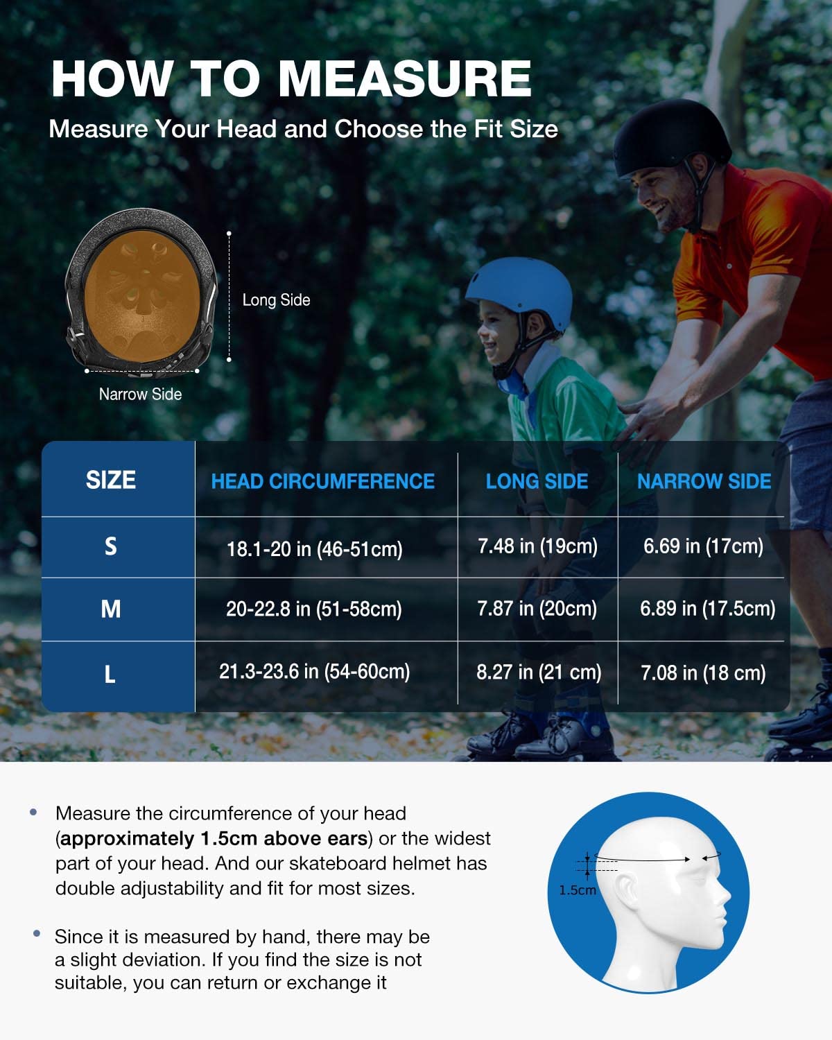 ZIONOR H3 Skateboard Helmet for Kids/Youth/Adults - Comfortable Wearing for Skateboarding/Roller Skating/Inline Skating/Scooter SkyBlue (Medium)