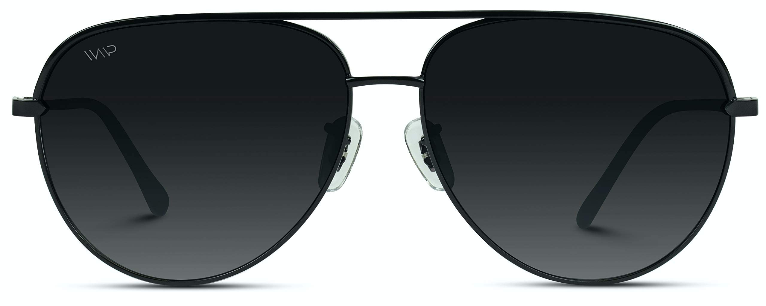 WearMe Pro - Oversized Aviator Sunglasses, Gradient Black - Large UV Protection Lenses