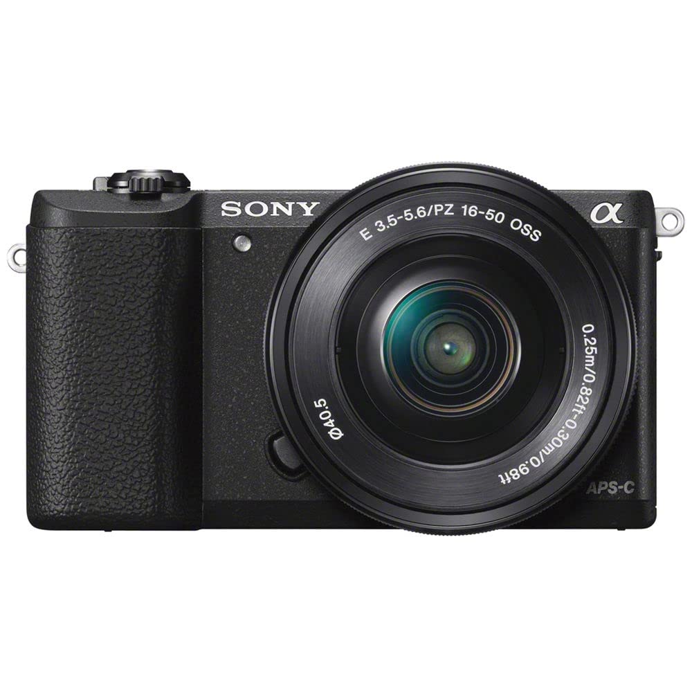 Sony Alpha a5100 Mirrorless Digital Camera with 16-50mm Lens (Black) + 64GB Card + Card Reader + Case + Flex Tripod + Hand Strap + Memory Wallet + Cap Keeper + Cleaning Kit (Renewed)