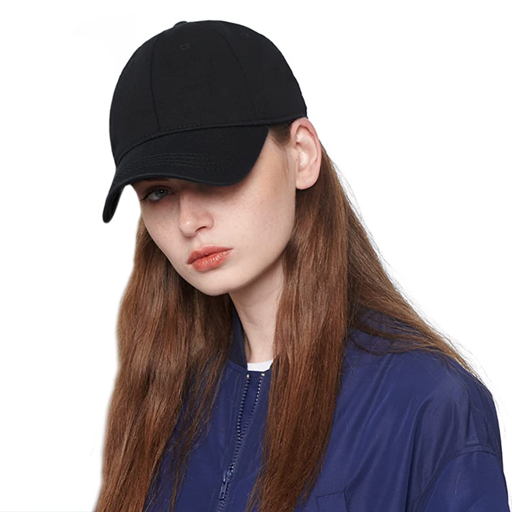 XYIYI 2Pcs Black White Men Classic Baseball Cap Women Adjustable Golf Dad Hats