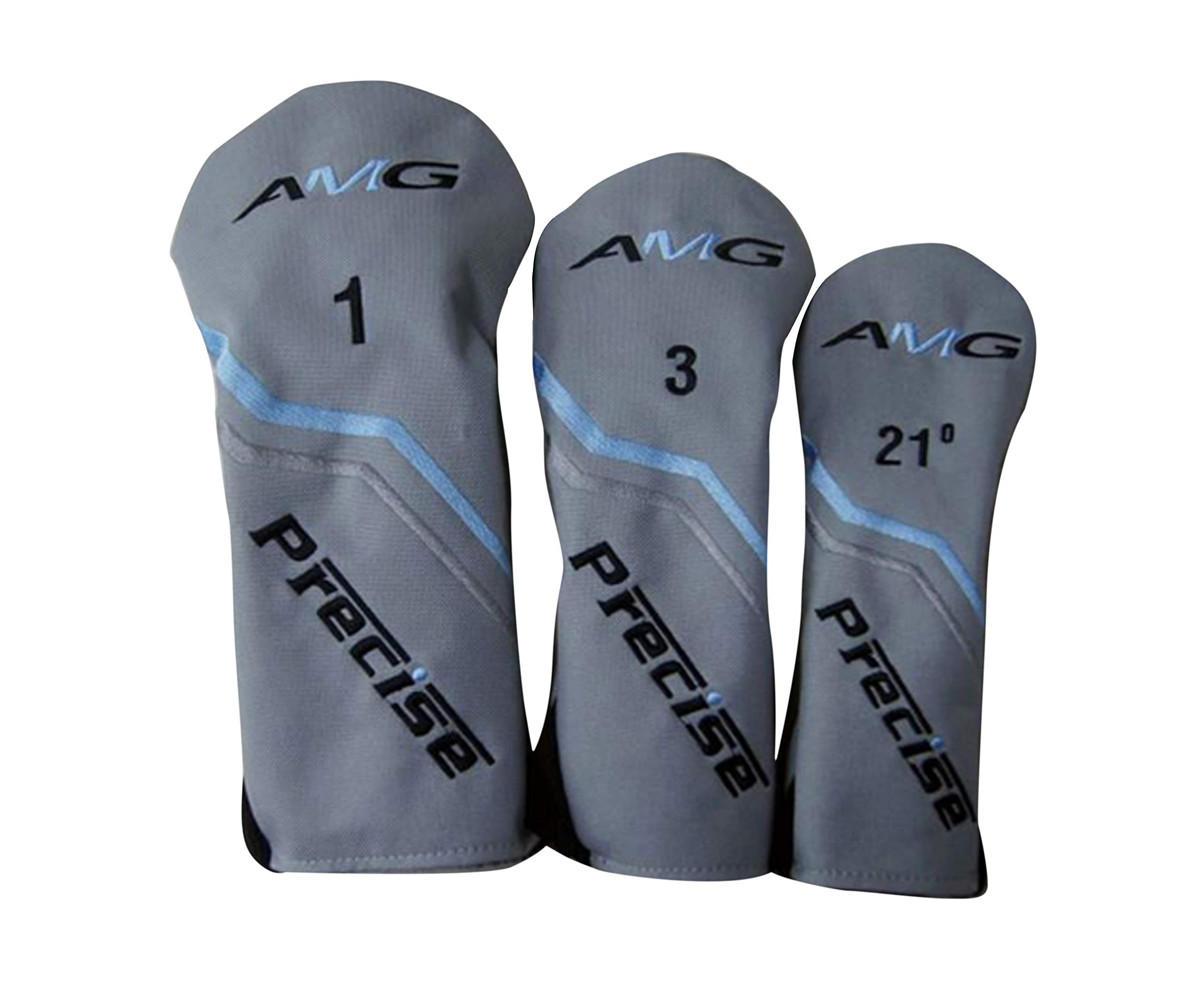 Precise AMG Ladies Womens Complete Golf Clubs Set Includes Driver, Fairway, Hybrid, 6-PW Irons, Putter, Stand Bag, 3 H/C's - Choose Color and Size! (Light Blue, Petite Size -1")