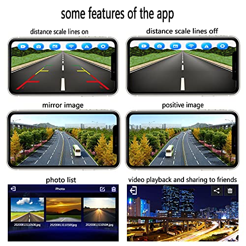 Wireless Backup Camera, Clear Picture Ultra Strong Signal Smooth Video Image Support iPhone and Android Suitable for Cars SUVs Easy to Install