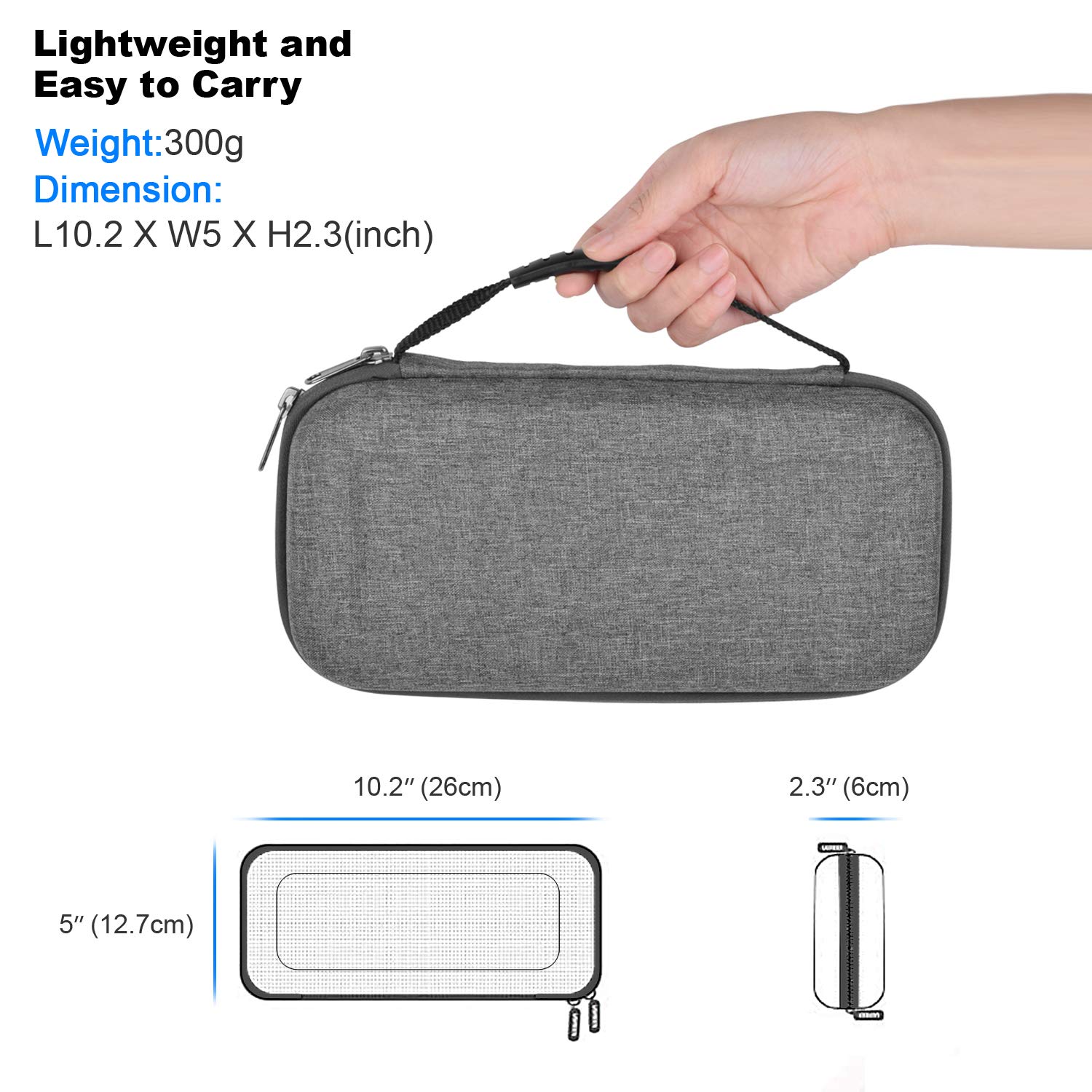 Wmythk Nintendo Switch Case Gray Protective Hard Portable Travel Bag with Tempered Glass Screen Protector-for Nintendo Switch Console & Accessories Protective