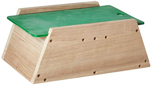 Wildlife World Bumblebee Nester Wooden House - Pollinator Bee Habitat (Green/Yellow)