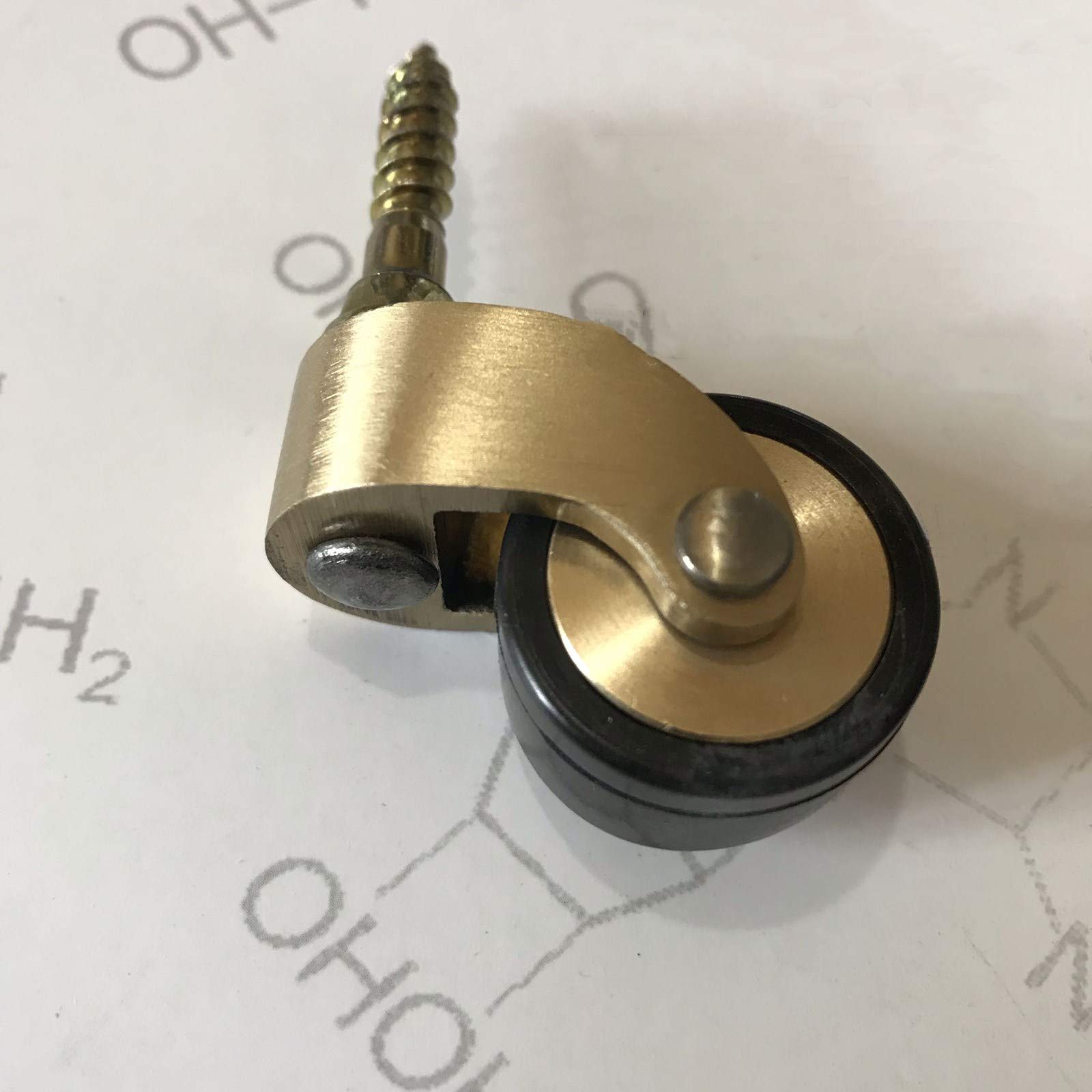 Wheel Plate Casters Solid Brass Caster Wheel Antique Style casters,Moving Caster Wheels,360° Swivel Caster,Vintage Rubber Castors for Furniture,Screw Style Fitting,150kg Load Capacity,4 Pcs