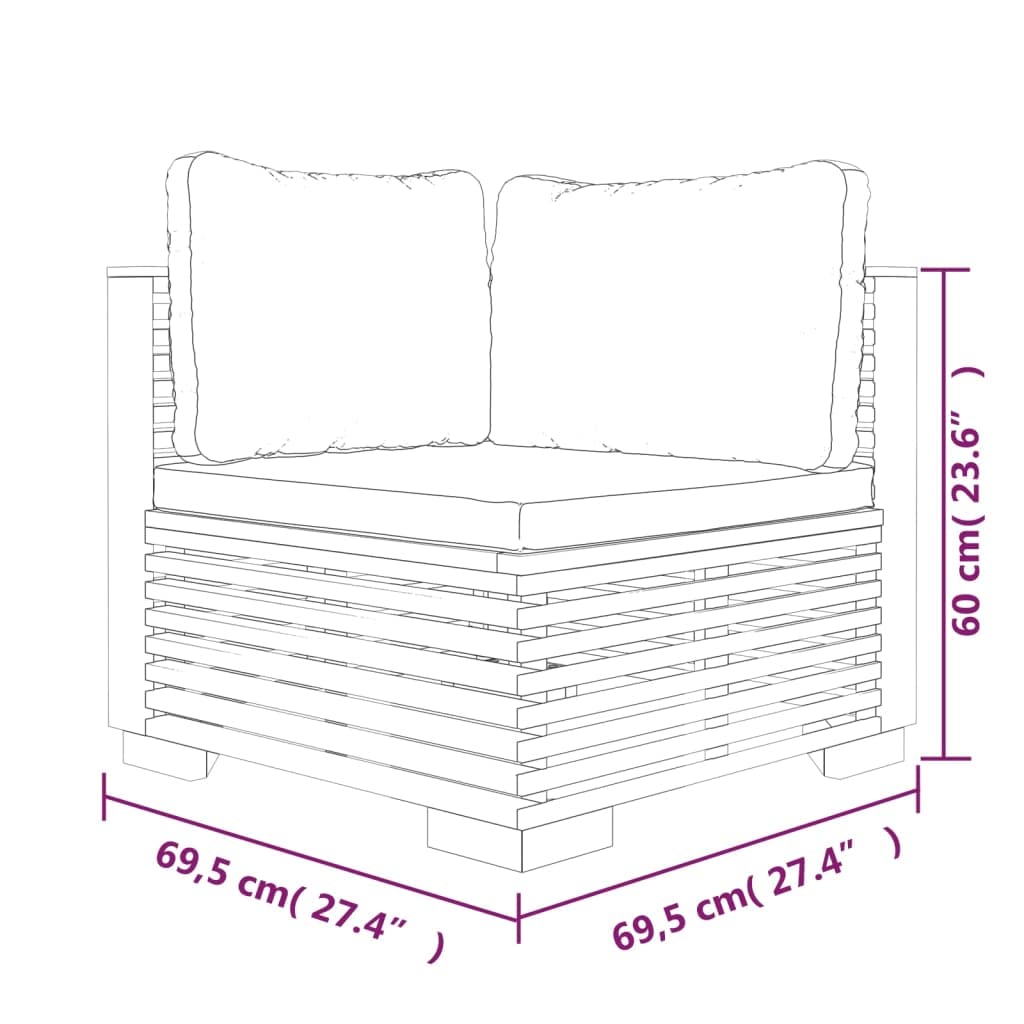 WEHUOSIF 4 Piece Patio Lounge Set with Cushions,Garden Lounge Set,Combination Sofa,Pool Sofa Set,Conversation Sofa,Party Furniture,for Homes,Offices,Living Room,Cafes,Solid Wood Teak