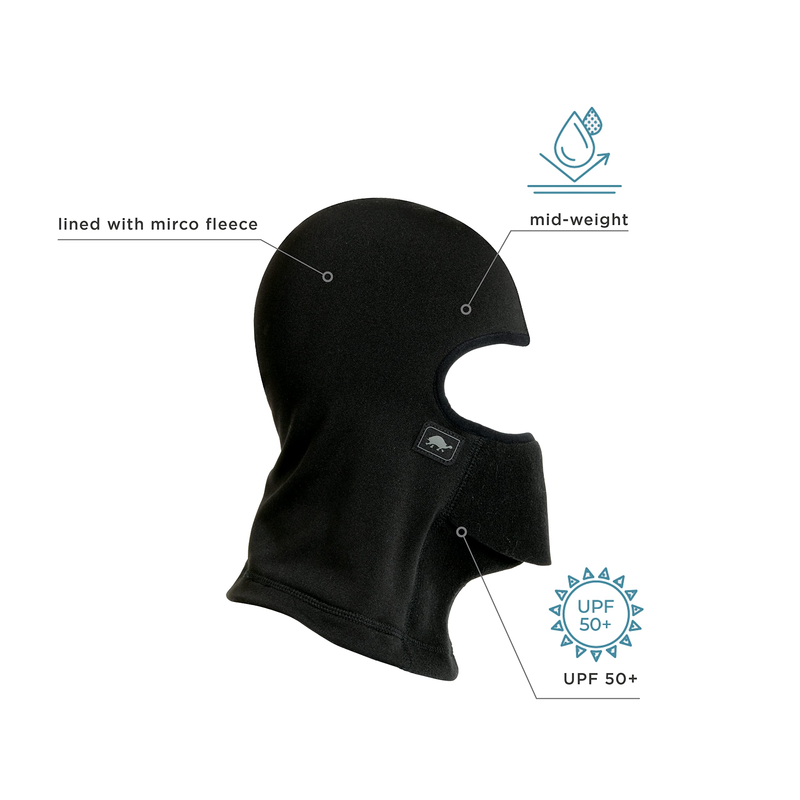Turtle Fur - FOG FREE Balaclava, Heavyweight Full Facemask, Black