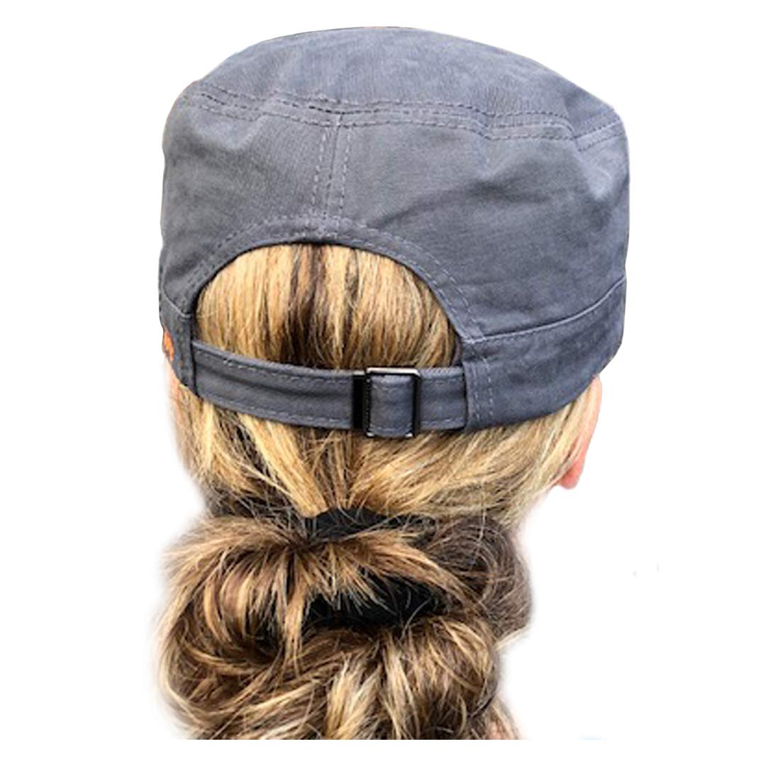 Womans Cadet Cap with Ocean Beach Theme, Short Brim Baseball Hat Featuring Celtic Design Sea Turtle (White with Turquoise Blue Turtle)