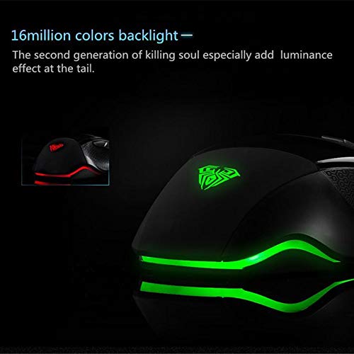 Wired Mouse for Laptop, Mini USB Optical Computer Gaming Mice with 7 Programmable Buttons, RGB Backlit, 4800 Adjustable DPI, Ergonomic PC Gamer Little Mouse for Windows 7/8/10/XP Vista Linux - Black