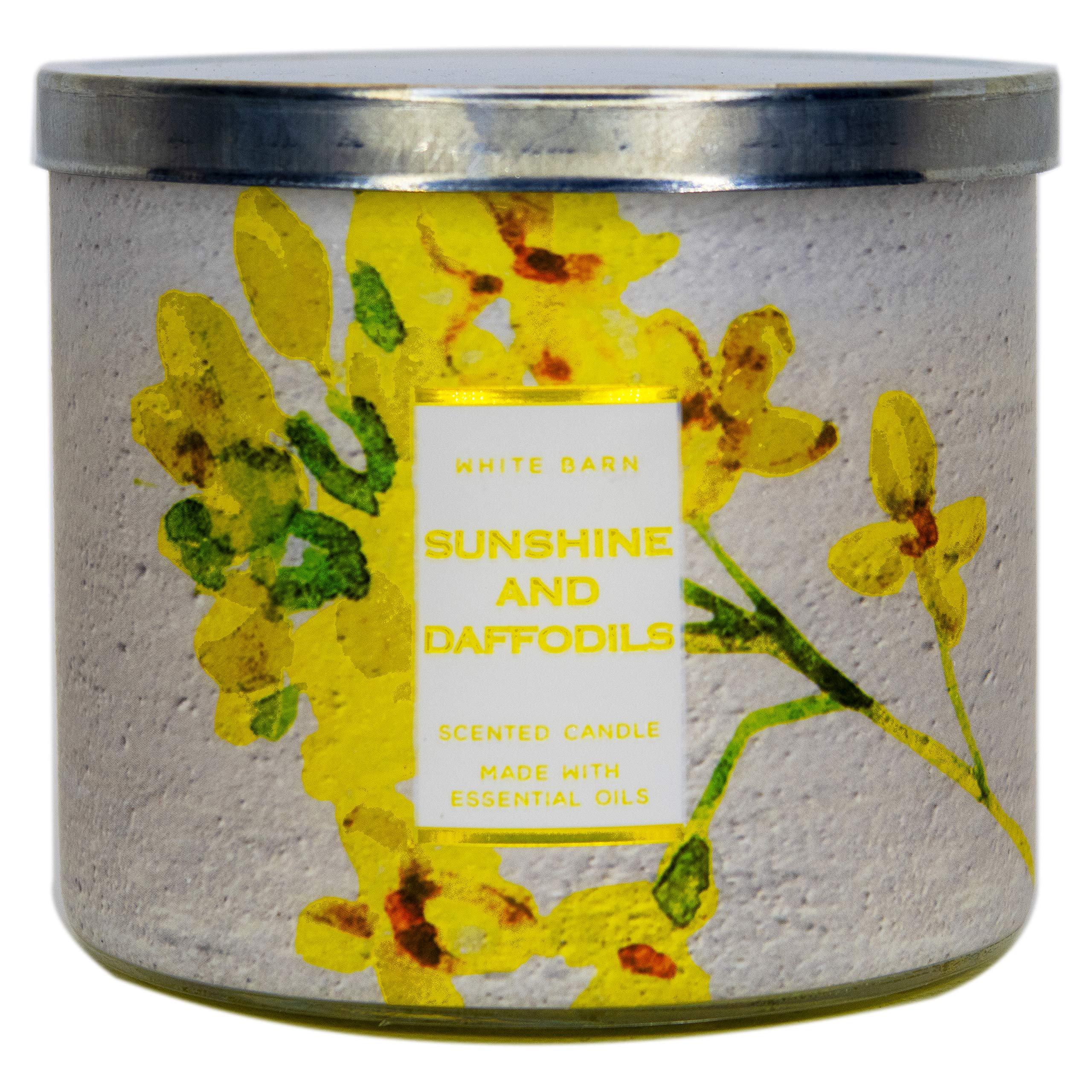 White Barn 3-Wick Candle w/Essential Oils - 14.5 oz - 2021 Spring Scents! (Sunshine and Daffodils)