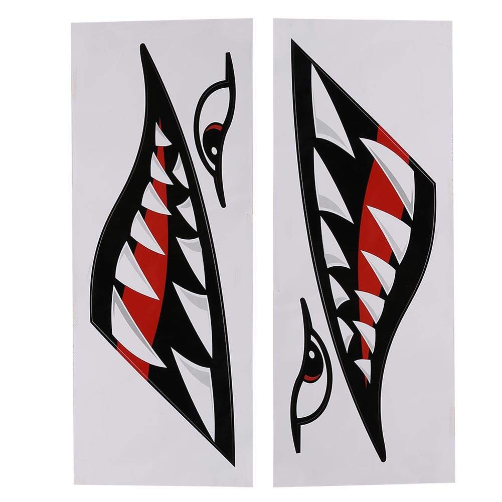 Wbestexercises Shark Teeth Mouth Stickers,2pcs Waterproof DIY Funny Shark Teeth Mouth Sticker Decal Car Kayak Boat Truck Decoration