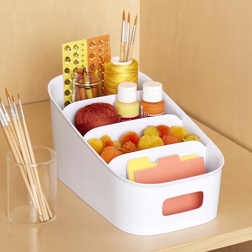 YouCopia ShelfBin Packet Organizer, 4-Tier Stairstep Raised Divided Bin, BPA-Free Storage Caddy for Kitchen Pantry and Cabinet Organization, Tea Bags, Medicine, and More
