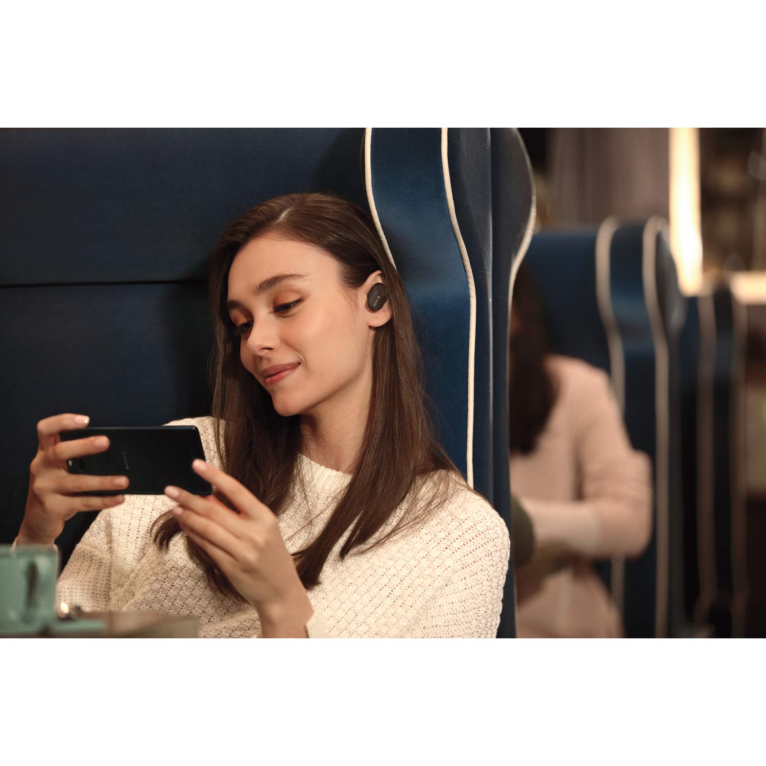 Sony WF-1000XM3 Truly Wireless Earbuds Headphones with Industry-Leading Noise Cancellation - Black WF-1000XM3/B with Charging Case Bundle Including Deco Gear Portable Charger + Headphone Cloth