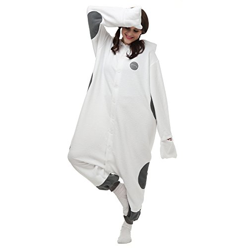 TSMY Halloween Costume Adult Unisex Baymax Onesie Pajamas White Large