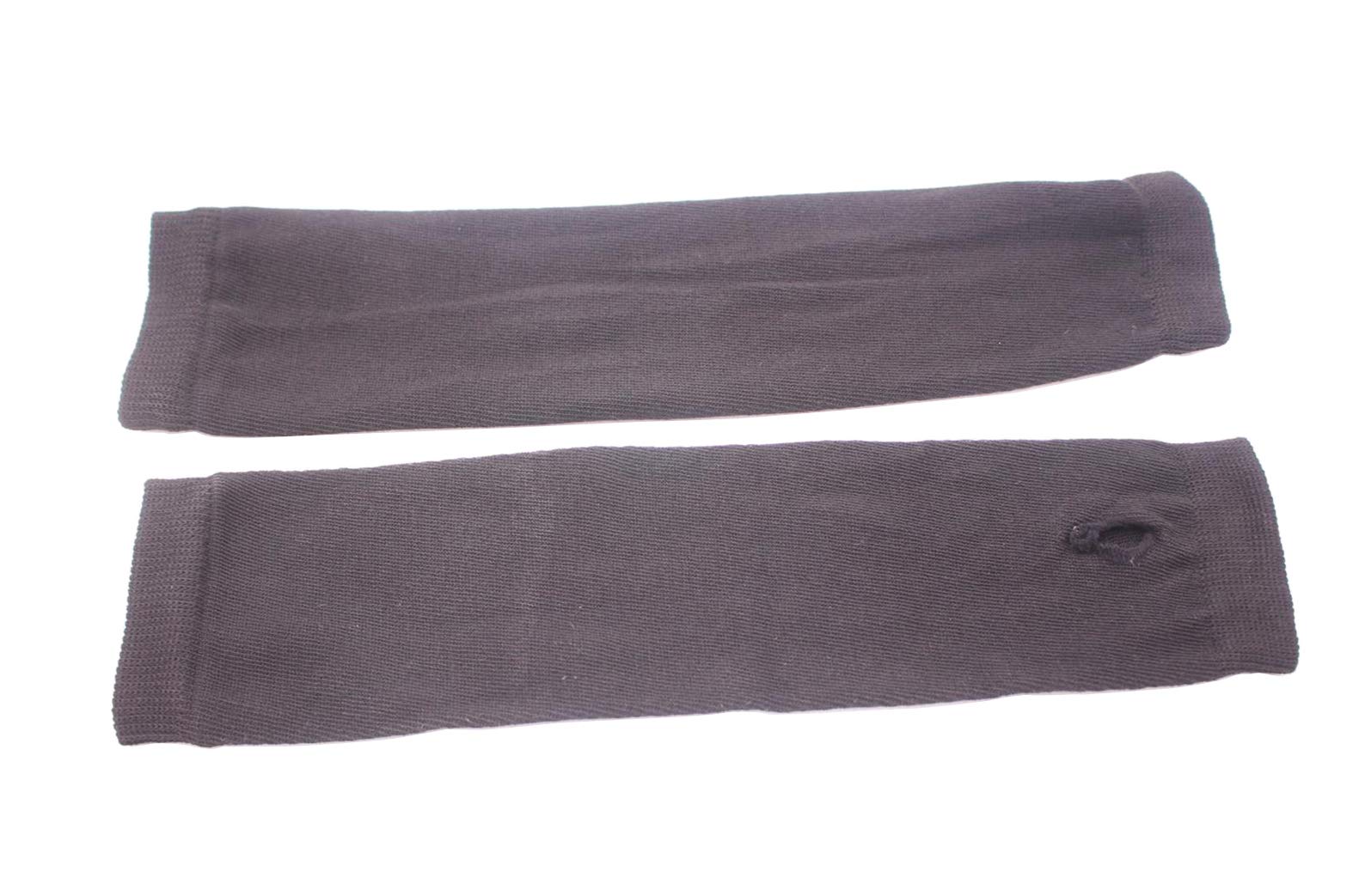 UPSTORE Fingerless Elastic Arm Sleeve Winter Warmer Armsleeve Cuff for Ladies Women Girl Color Light Grey (Black)