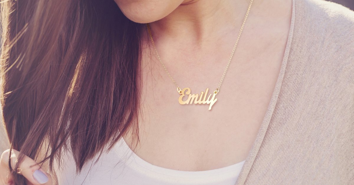 TSD 14K Yellow Gold Personalized Name Necklace with a 16" Chain in Brannboll Font by JEWLR*