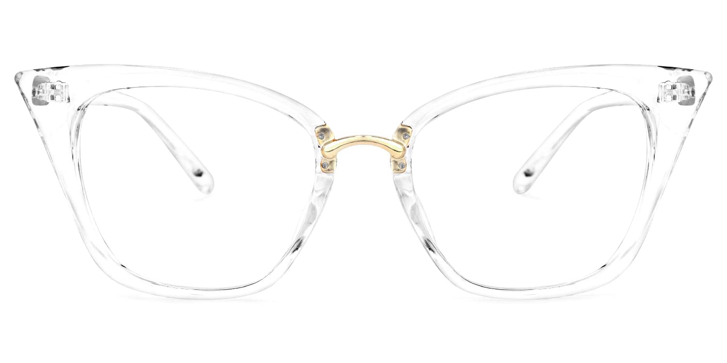 Zeelool Cat Eye Glasses Frame for Women Clear Lens Chandrika ZOP01899-02 Crystal