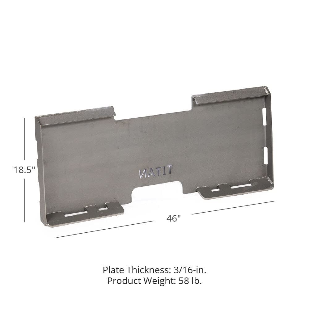 Titan Attachments 3/16in Universal Quick Tach Mount Plate, Thick Plate Attachment, Fits Kubota and Bobcat Skid Steers and Tractors
