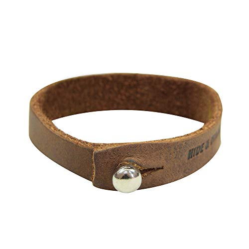 Soft Leather Bracelet with rustic clasp (7-inch wristband) Handmade by Hide & Drink :: Bourbon Brown