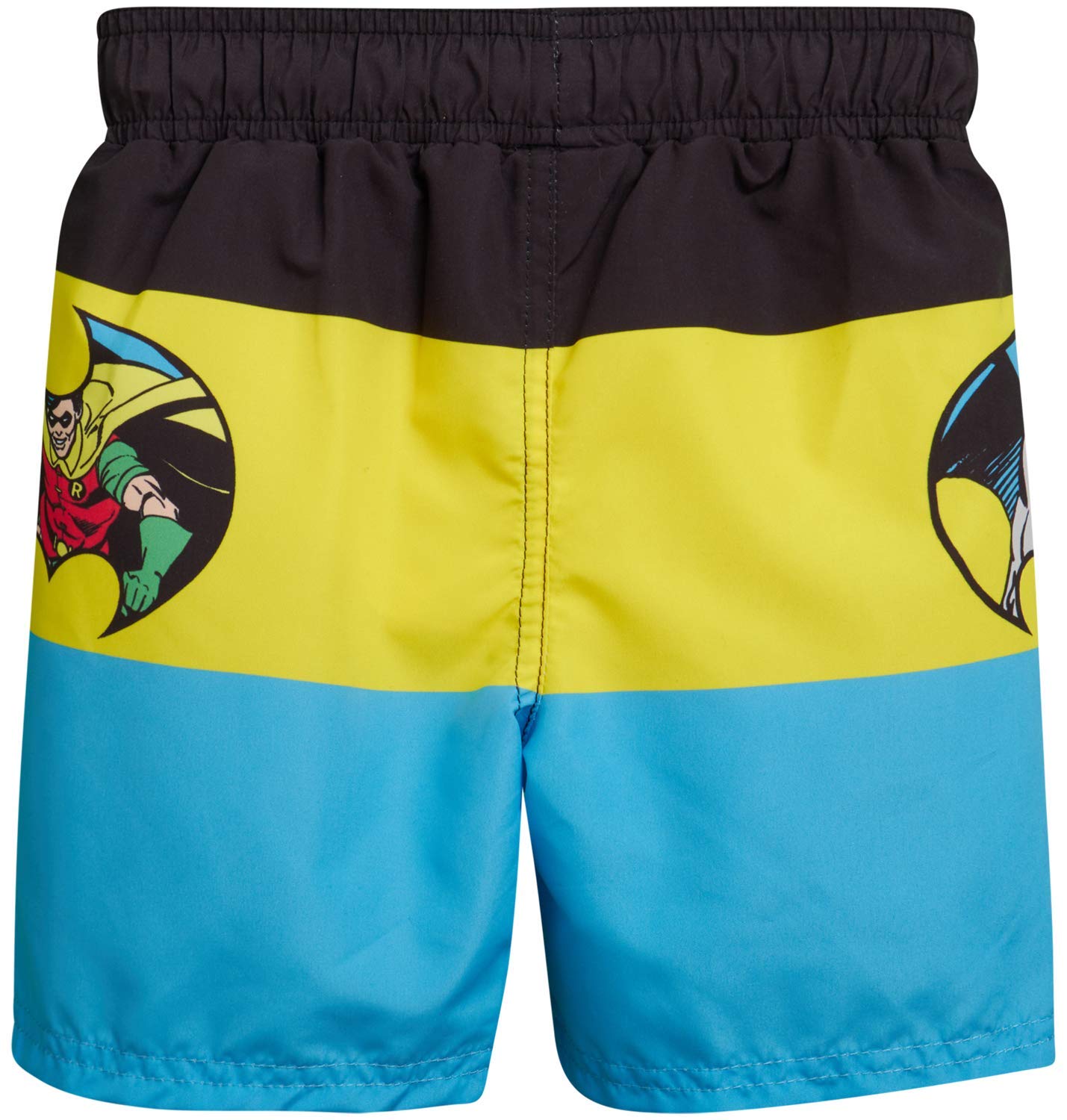 WARNER BROS. Boys Batman UPF 50+ Swim Trunk Shorts - Batman and Justice League (Toddler/Boys), Size 2T, Batman/Yellow Blue