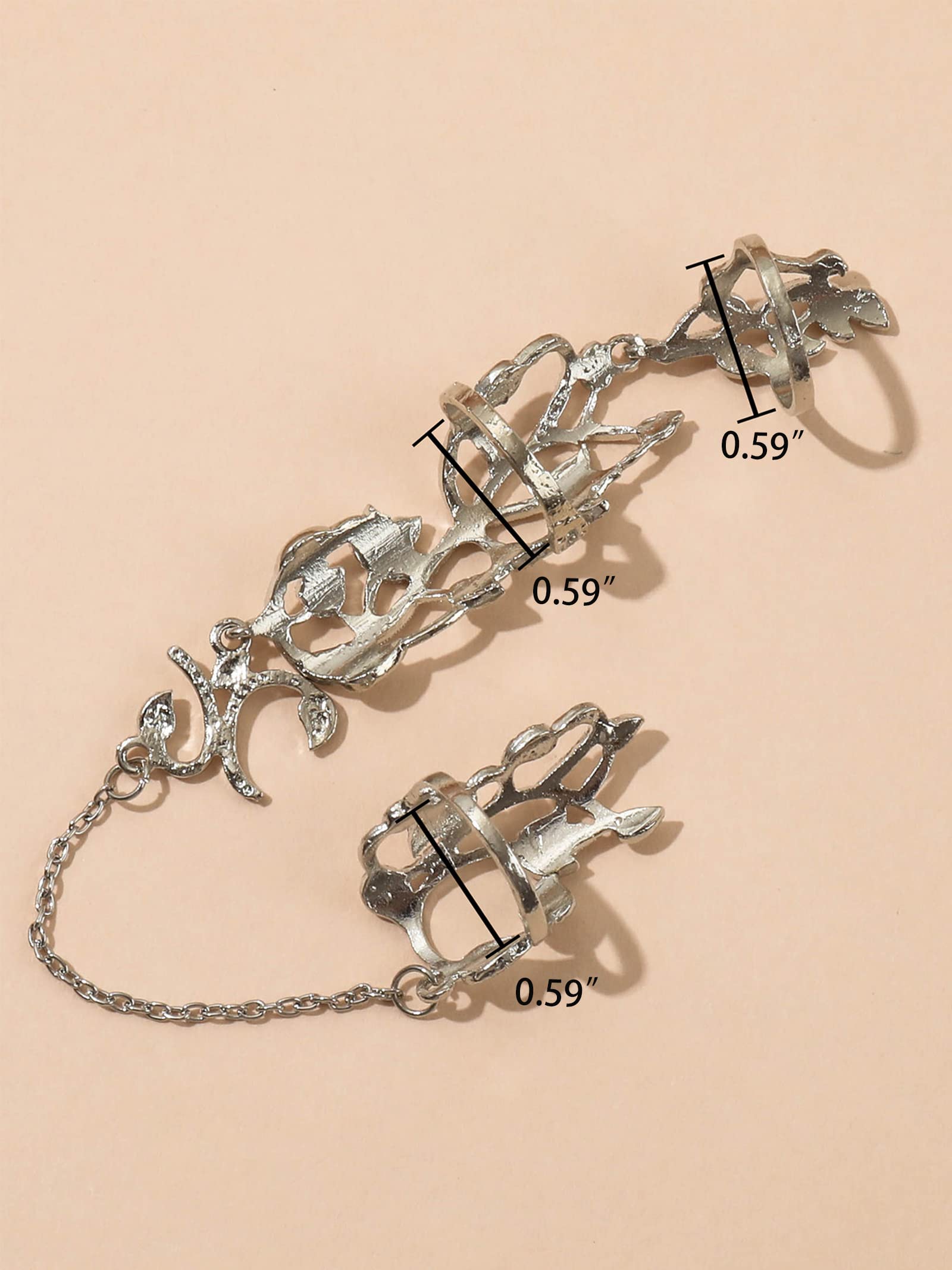 YANCHUN Women Charm Leaf Full Finger Ring