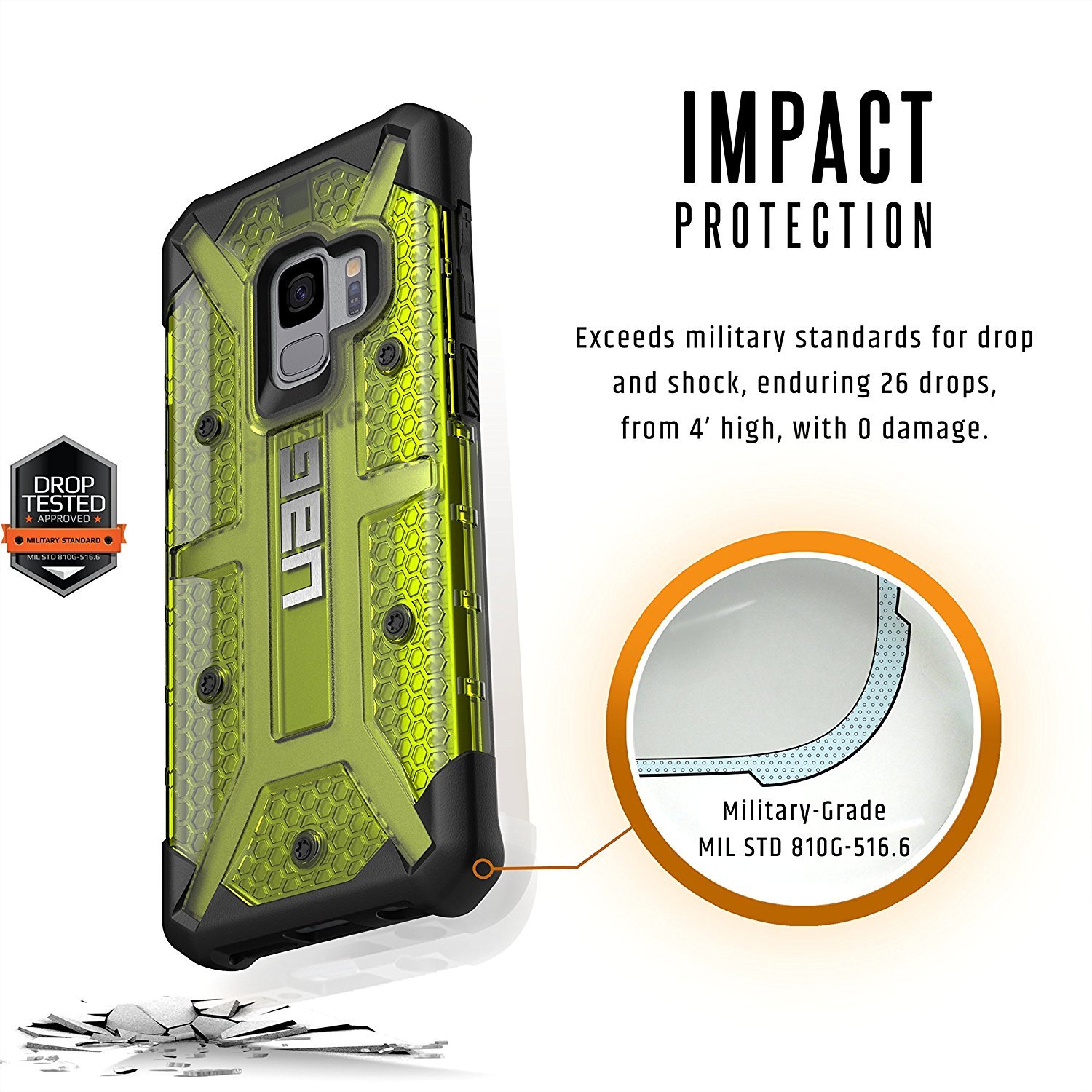 URBAN ARMOR GEAR Galaxy S9 Case Plasma Citron [Official Dealer in Japan] UAG-GLXS9-CT