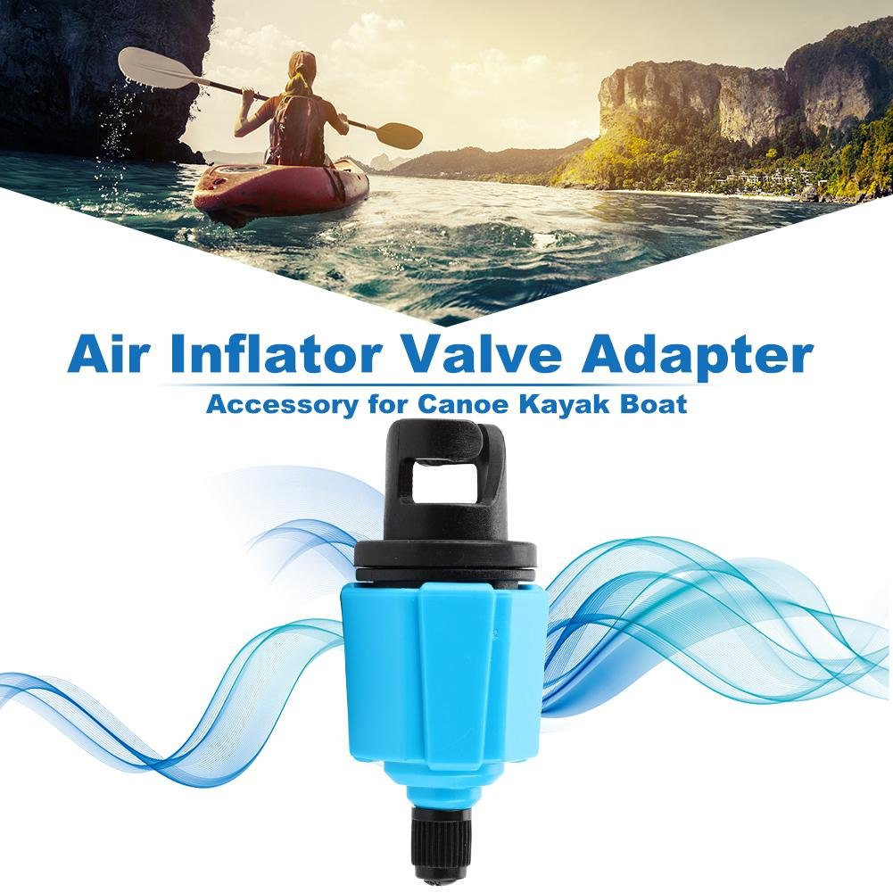 Zerone Inflator Valve Adapter, Inflatable Boat Pump Air Refill Regulator Accessory for Paddle Board Inflatable Canoe Kayak Boat(Blue)