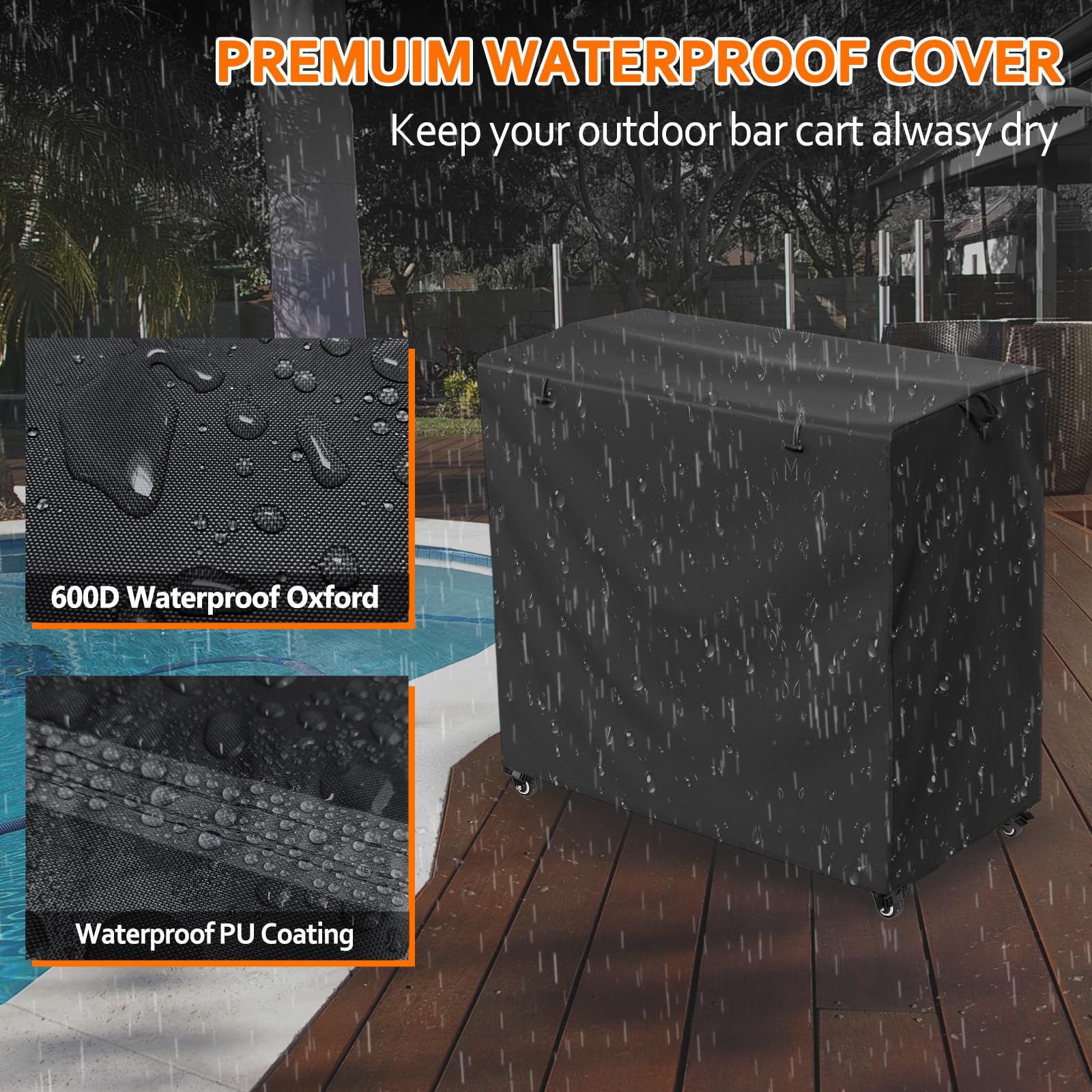 STARTWO Outdoor Prep Table Cover for 52 Inch Keter Unity XL Portable Outdoor Table, Heavy Duty Waterproof Fabric, with Storage Bag, Rip-Stop and Weather-Resistant