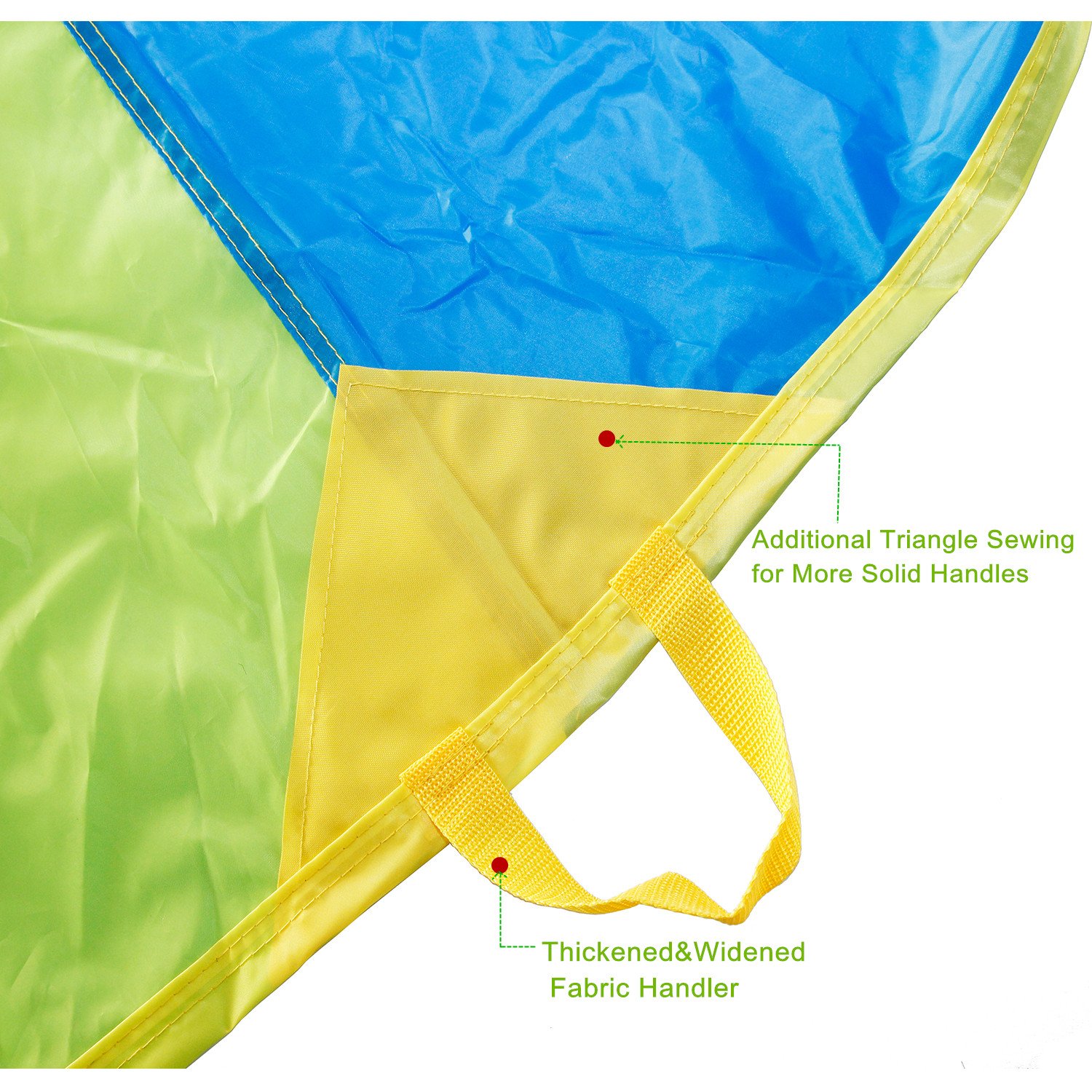 Sonyabecca Parachute, Play Parachute 16ft with 12 Handles for Kids Cooperation Group Play