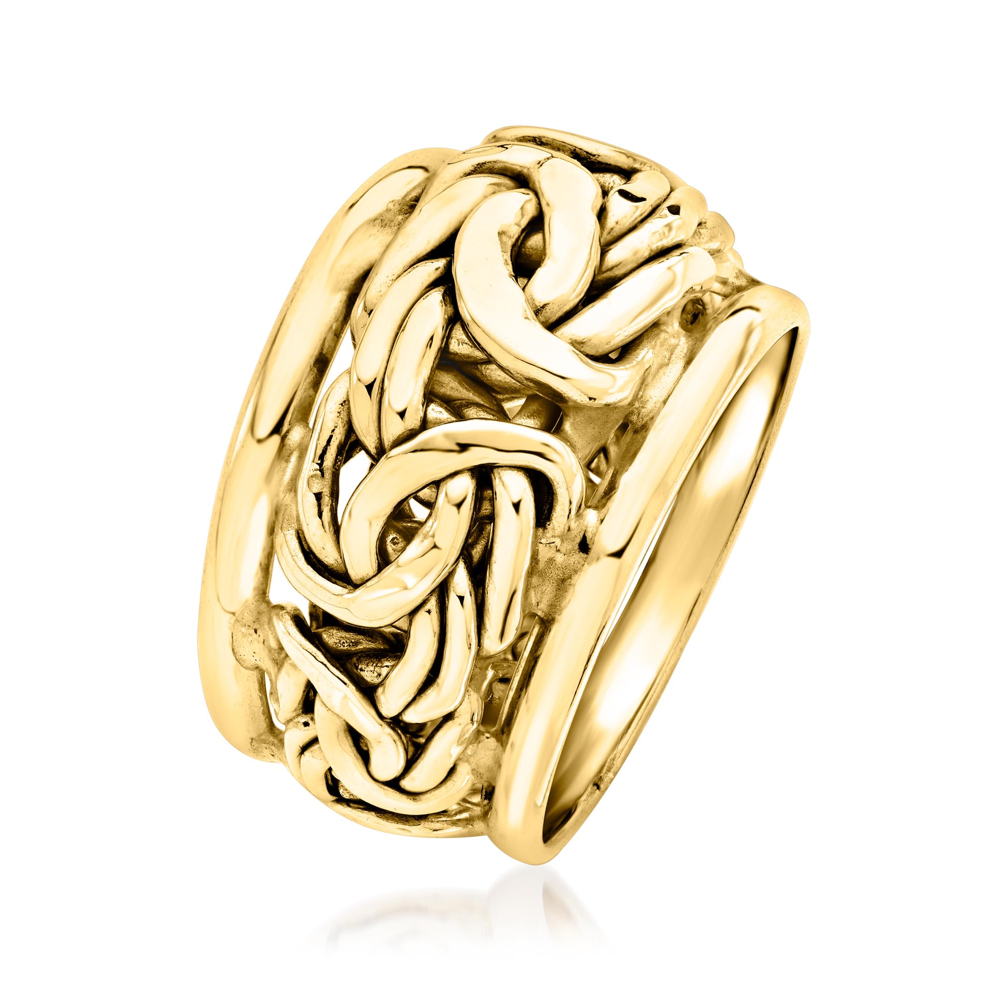 Ross-Simons 14kt Yellow Gold Byzantine Link Ring. Size 9