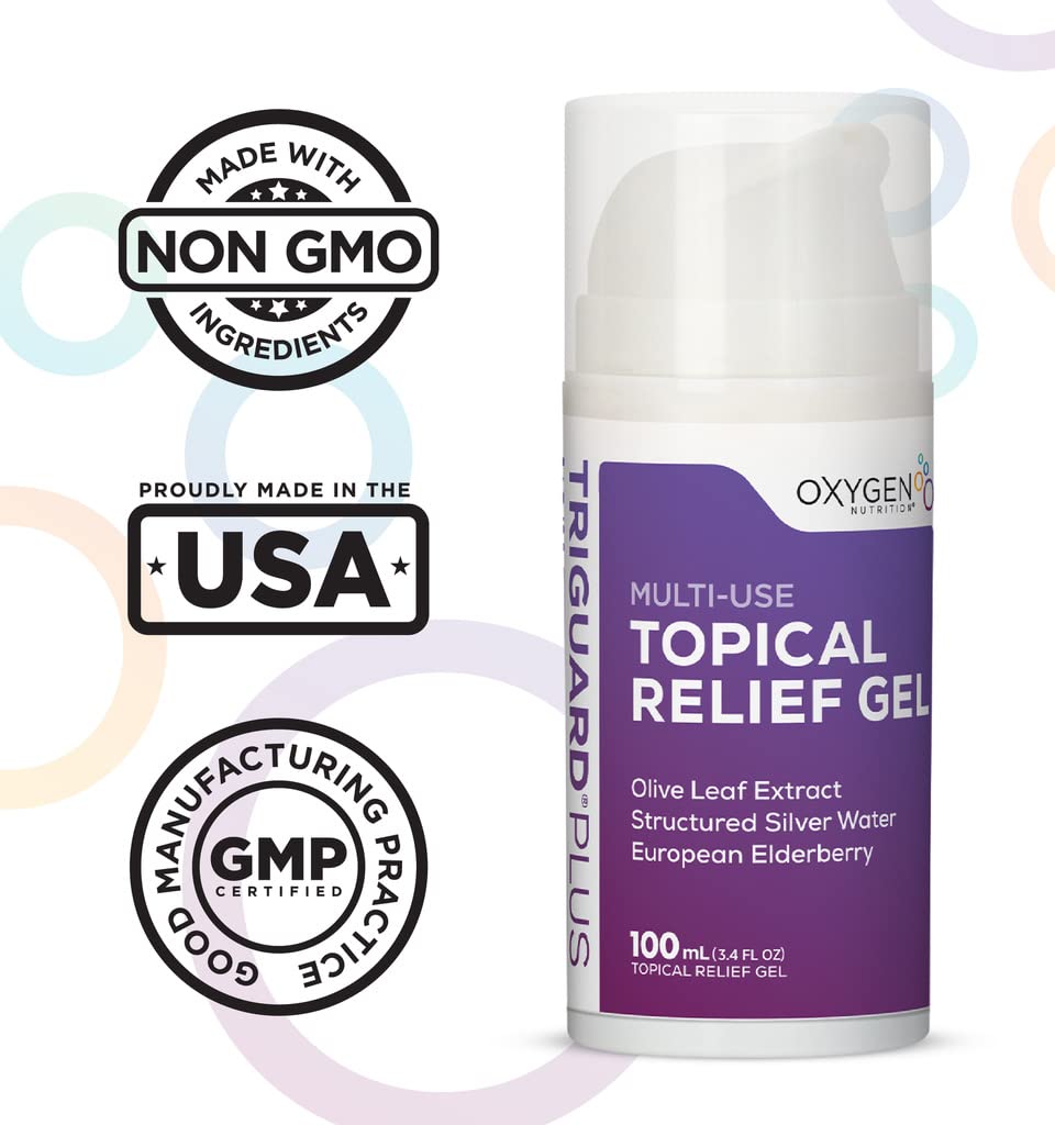 TriGuard Plus Colloidal Silver Topical Recovery Gel by Oxygen Nutrition | Natural Structured Silver Water & European Elderberry 3.4oz / 100ml