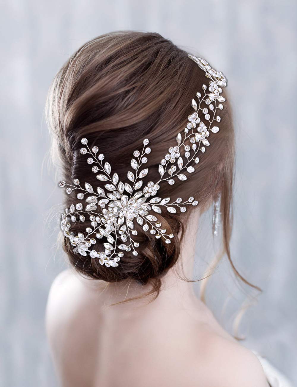 ZHENM Rhinestone Wedding Headband Bridal Hair Vine,Wedding Headpieces for Bride