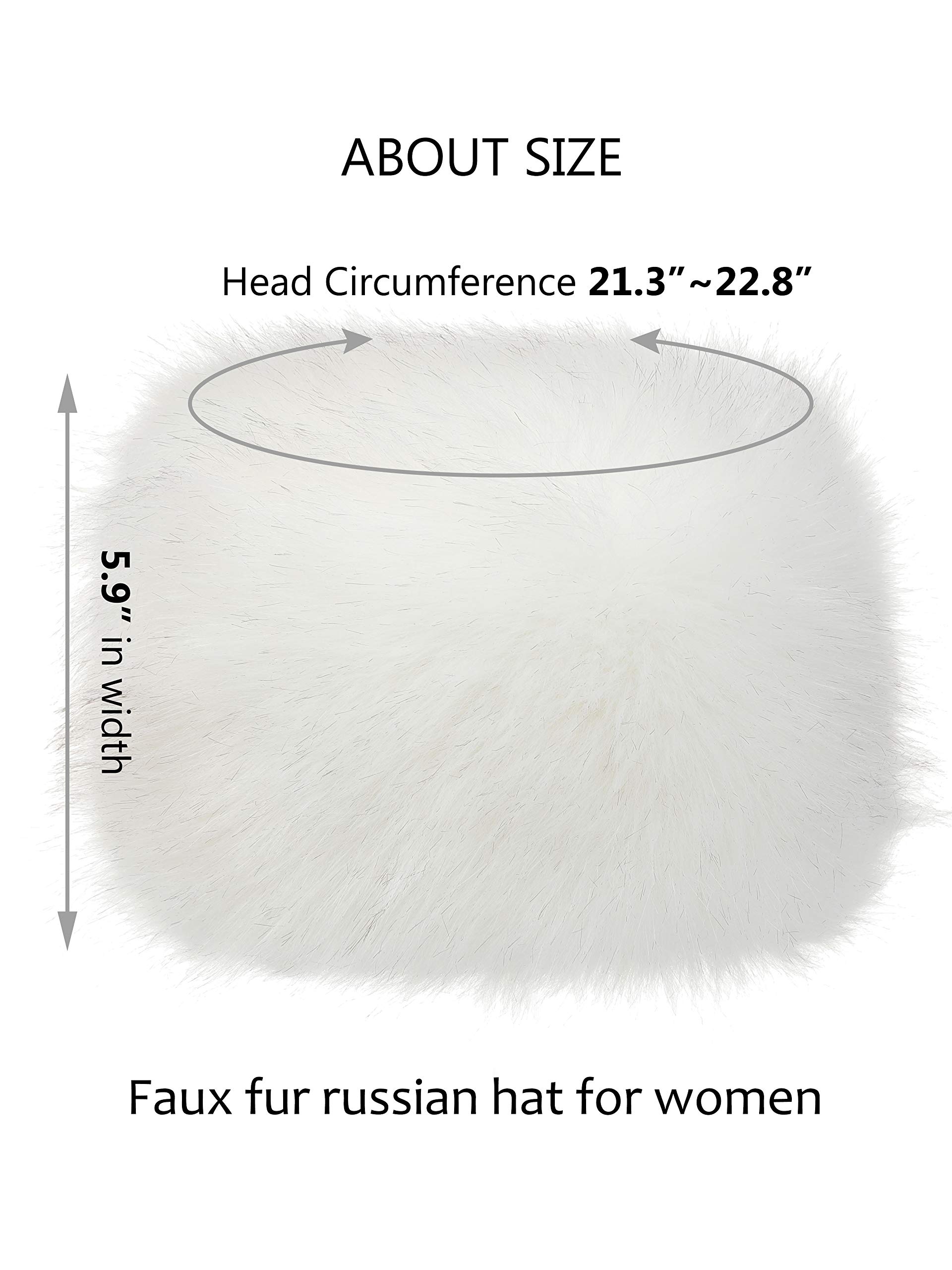 Soul Young Women's Winter Faux Fur Cossak Russian Style Hat(One Size,White)