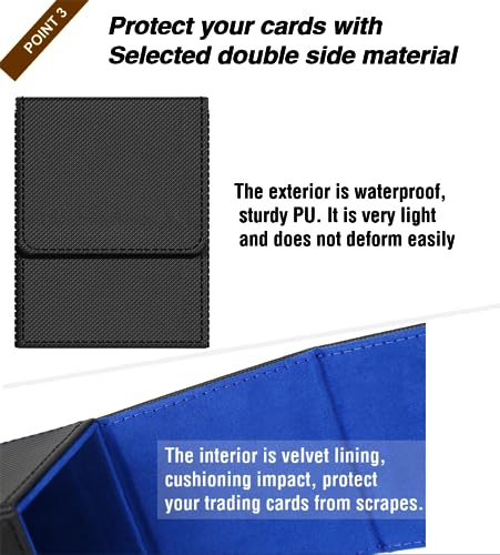 Venssu Card Deck Box,Vertical Card Deck Case,Card Storage,Commander deck box, Trading card box, Fit 115 Plus Sleeved Cards Compatible with board game MTG TCG CCG with dividers(Black&Red)