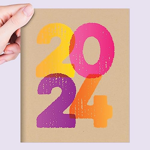 TF PUBLISHING 2024 Kraft Medium Monthly Planner | 2 Page Spreads | Large Calendar Grid and Planning Prompts | 12 Month Calendar for School and Work | Journal and Note Space | 6.5" x 8"