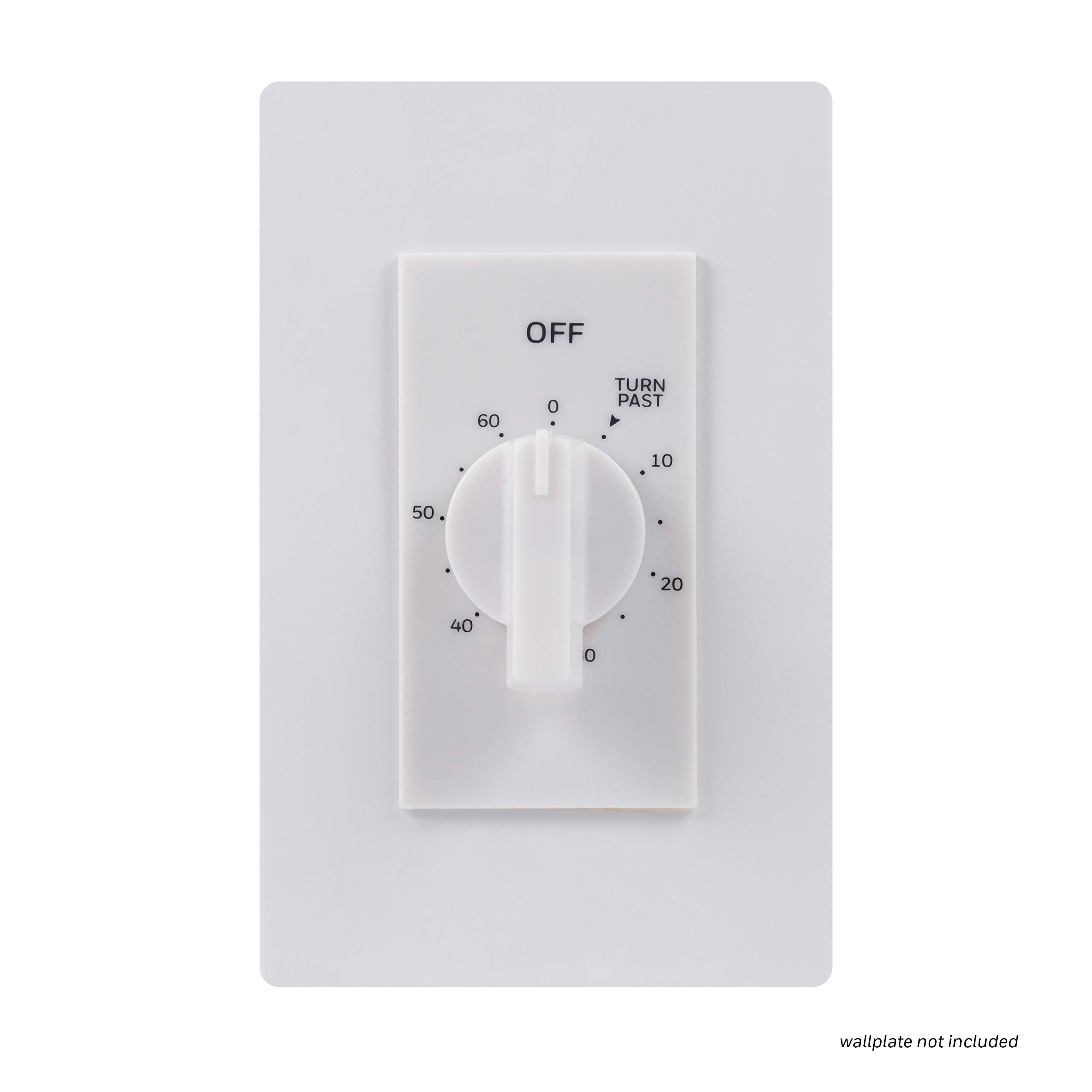 UltraPro 60-Minute Countdown in-Wall Timer, Mechanical Switch, Spring Wound, No Neutral Wire Needed, Single-Pole, Ideal for Lights, Exhaust Fans, Heaters, Pumps, White, 2 Pack, 47977