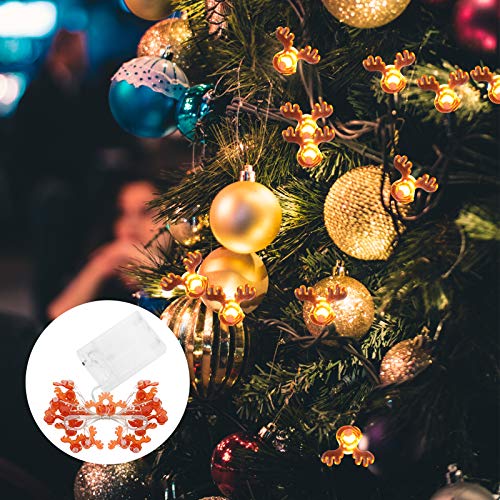 SOLUSTRE 1Pc Copper Wire Light String Battery Operated Fairy Lights Christmas Light Decorations Christmas Tree Ornaments Christmas elk Light LED Christmas Lights Plastic Icicle