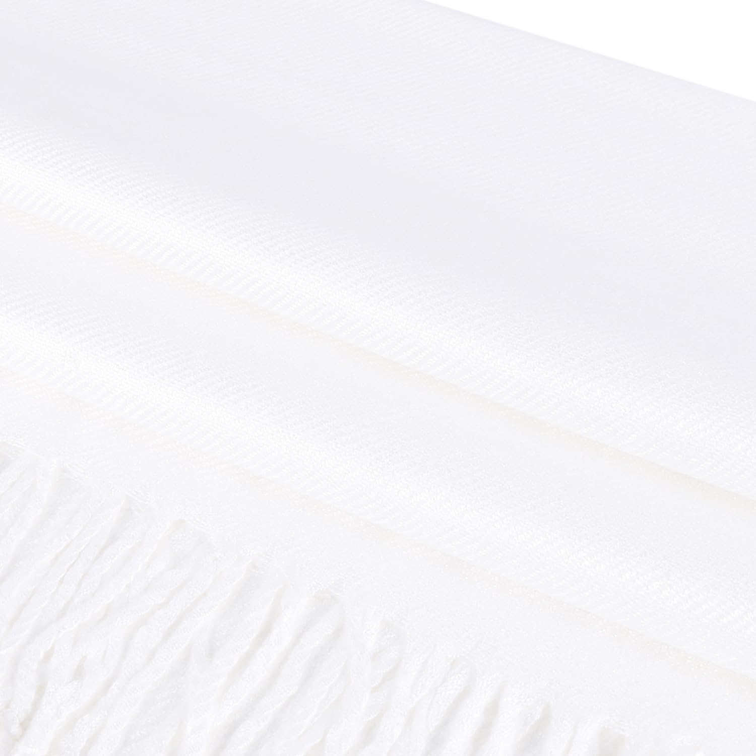 TZ Promise Pashmina Wedding Large Soft Plain Shawl/Wrap/Scarf for Women (White)
